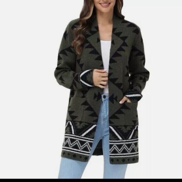 Frye | Sweaters | Frye Womens Aztec Southwestern Tribal Western Long ...
